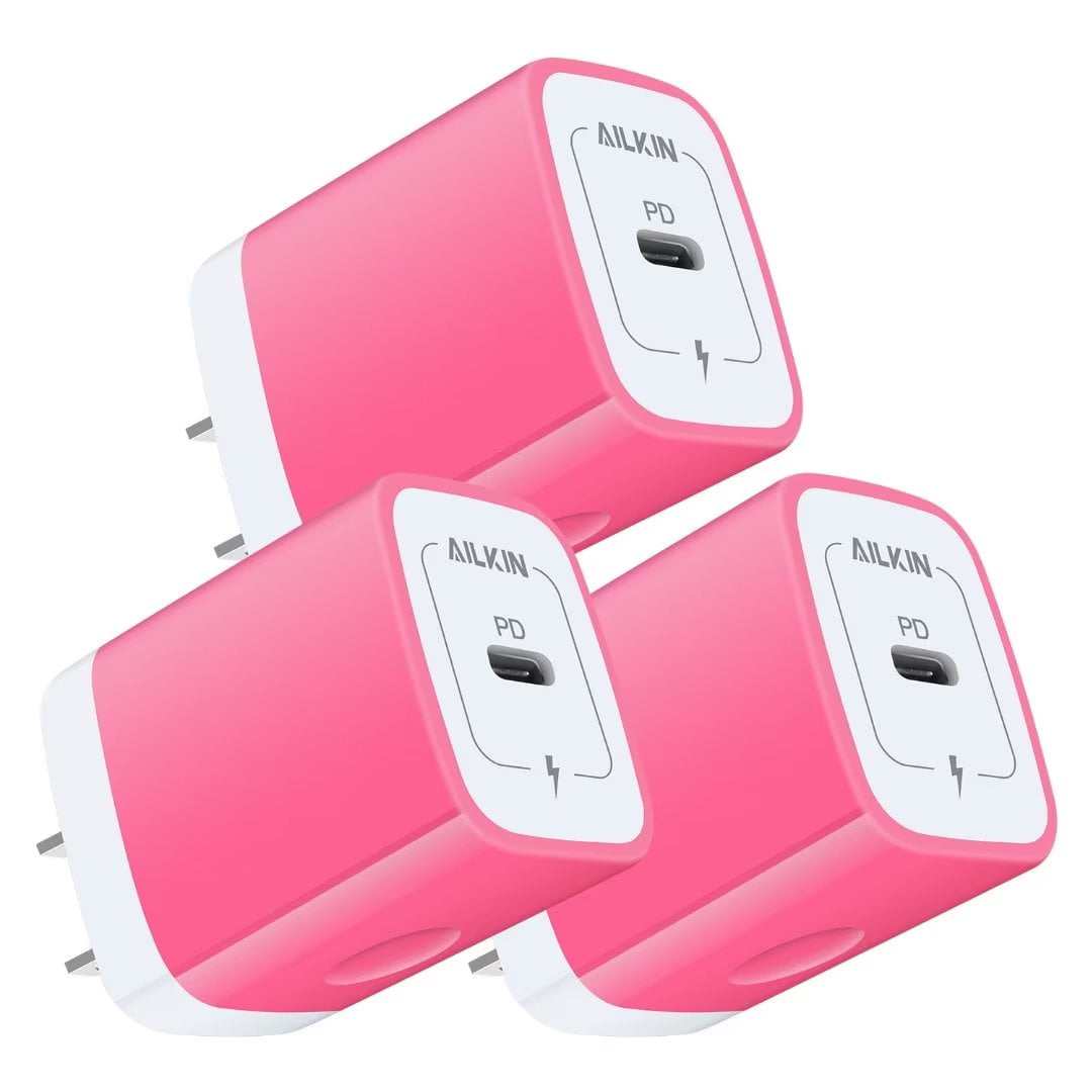 Usbc block,USB C Wall Charger Block,AILKIN 3Pack USB Wall Charger 20W ...