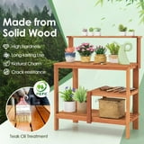 Auranook Outdoor Potting Bench Table, Solid Wood Potting Table with ...