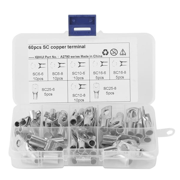 Crimp Wire Rings,60pcs SC Terminals Red Cable Lugs Wire Terminals ...