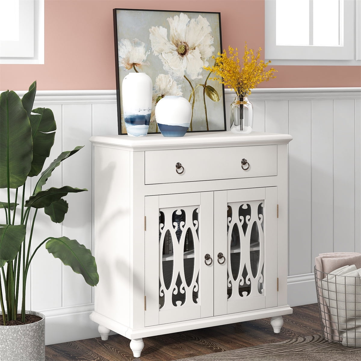 31.5’’ Console Table, Storage Cabinet with Doors & Adjustable Shelf ...