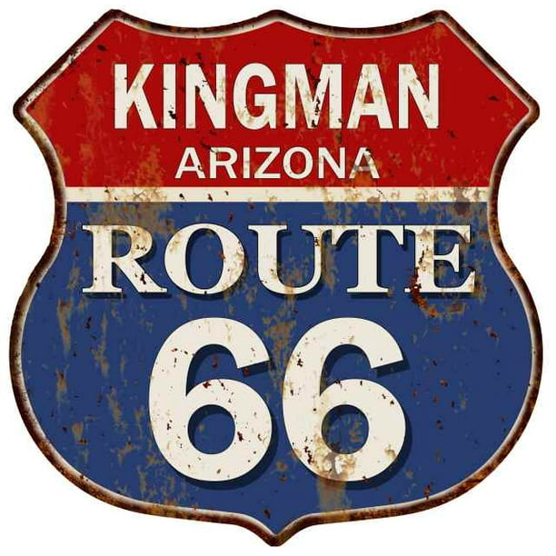 KINGMAN, ARIZONA Route 66 Shield Metal Sign Man Cave Garage ...