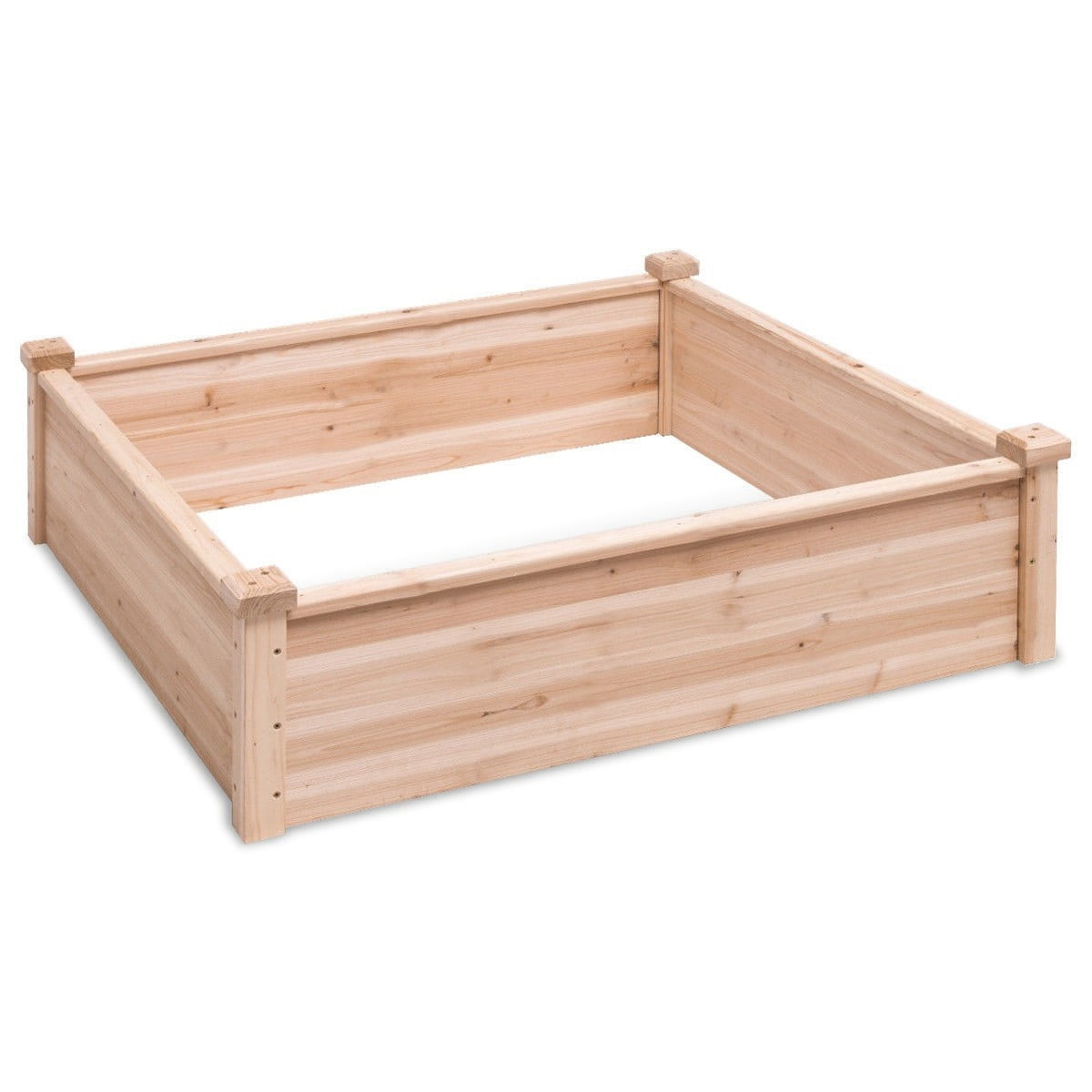 Solid Fir Wood 3.3 ft x 3.3 ft Raised Garden Bed Planter Box - Walmart.com