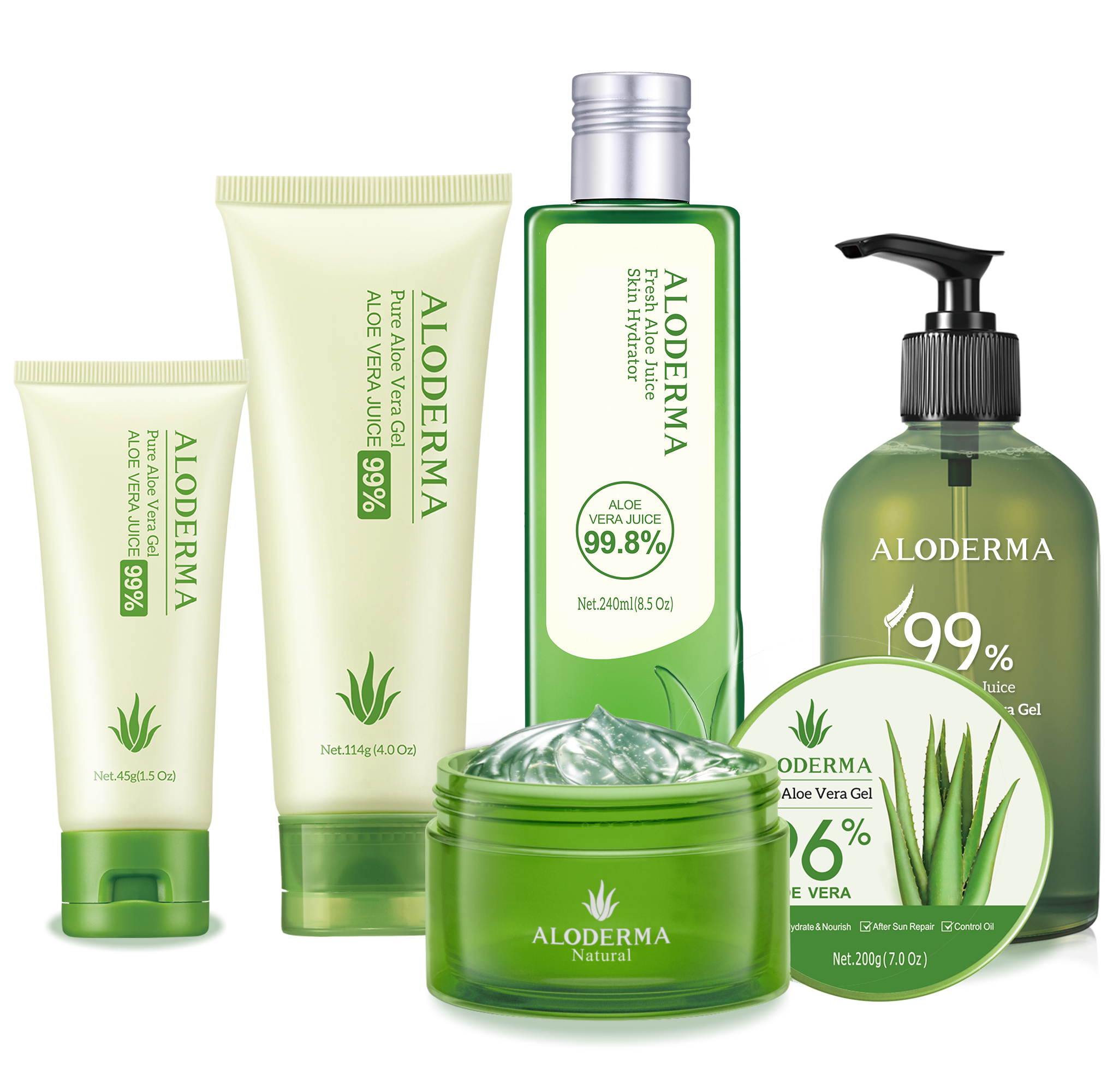 Buy Aloderma 99% Organic Aloe Vera Gel, Bottled within 12 Hours of ...