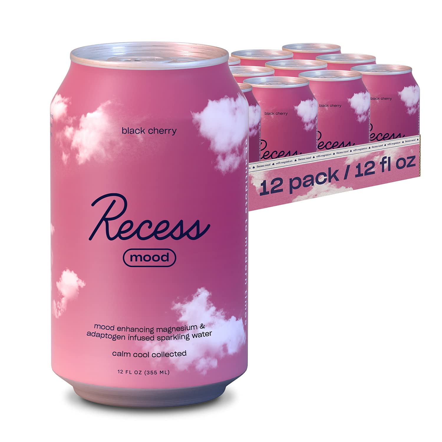 Recess Mood Magnesium Supplement Drink Calming Beverage, 12 Ounce, Pack ...