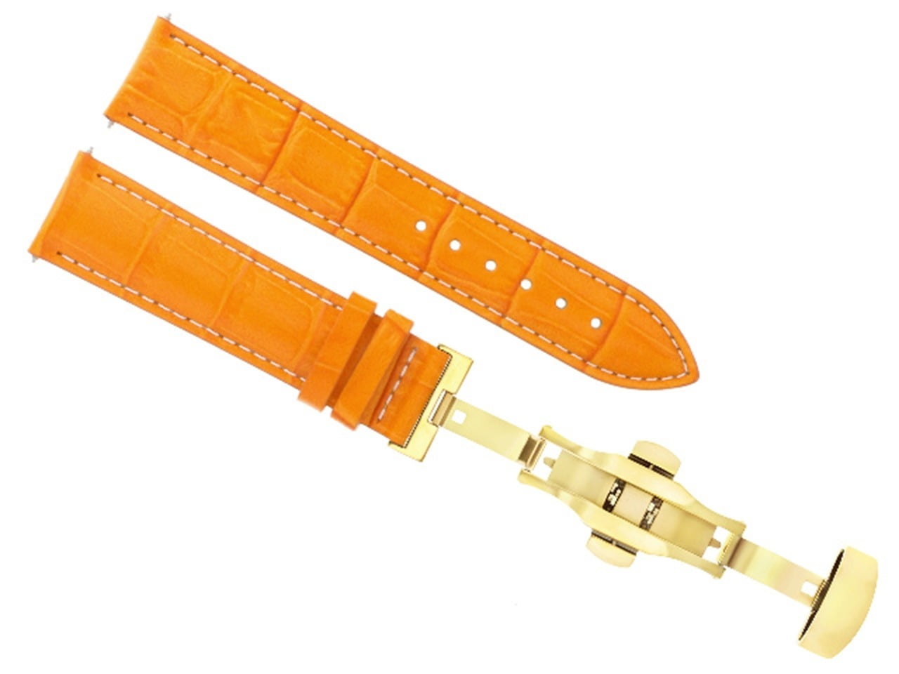 19MM LEATHER WATCH STRAP BAND DEPLOYMENT FOR OMEGA SPEEDMASTER ORANGE ...