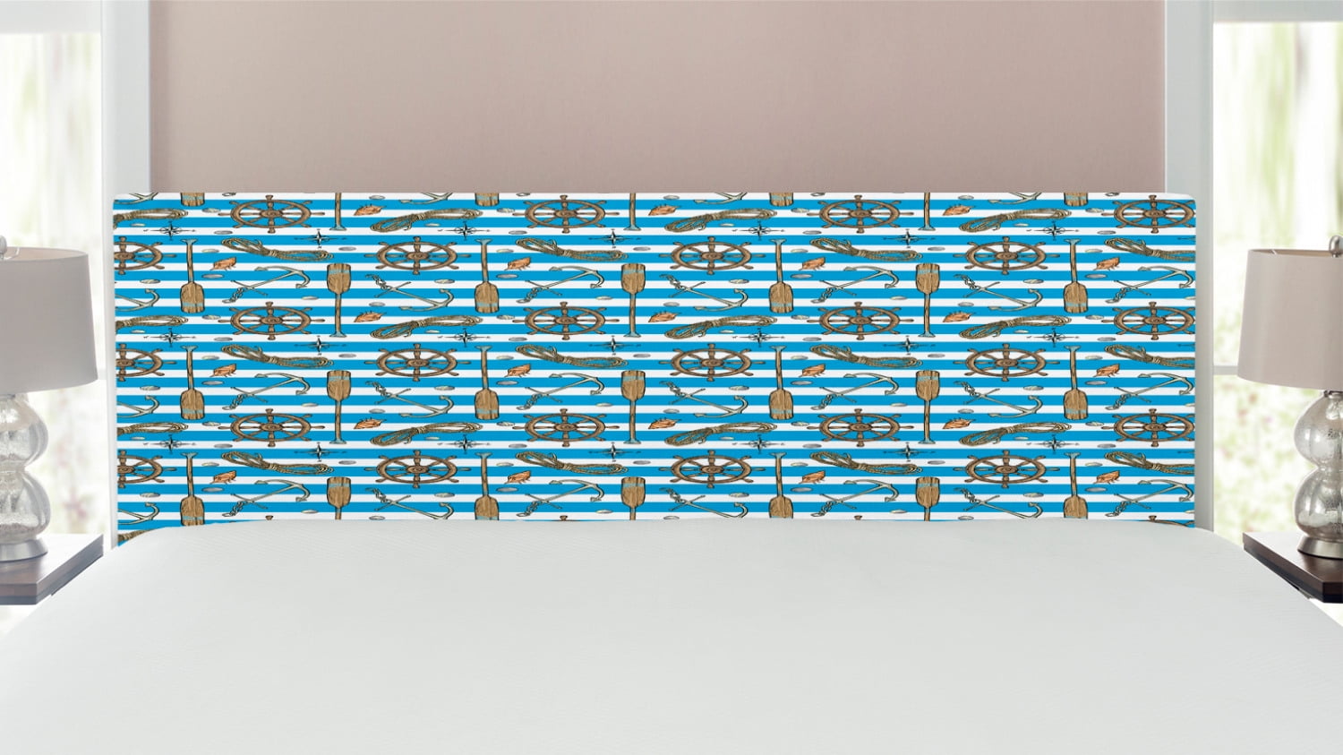 Nautical Headboard, Sailor Uniform Stripes Backdrop Cruise Regatta ...