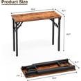 Brown 35.8 Inch Quick-Folding Computer Desk Space Saver Collapsible ...