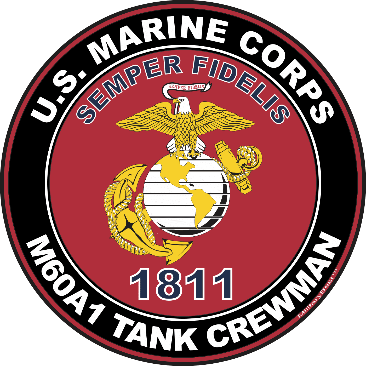 U.S.M.C. MOS 1811 M60A1 Tank Crewman Decal 5.5" - Red - Walmart.com