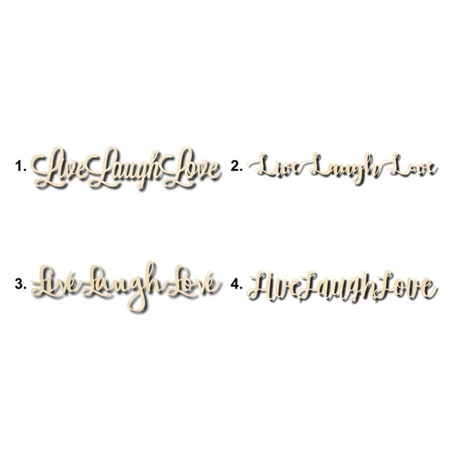 Live, Laugh, Love Sign Unfinished Wood Cutout Home Decor DIY Option 2 ...