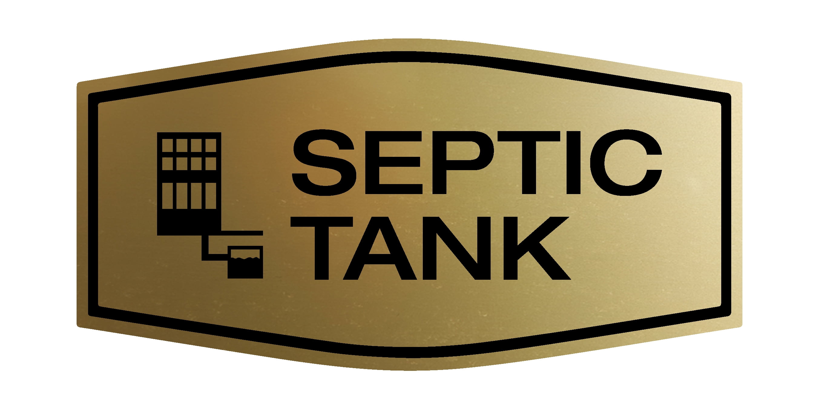 Signs ByLITA Fancy Septic Tank Sign (Brushed Gold) - Large - Walmart.com