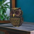 CaraMart creative owl resin statue home decor european style blue green ...