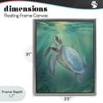 Stupell Industries Coastal Beach Sea Turtle Gray Framed Floater Canvas ...