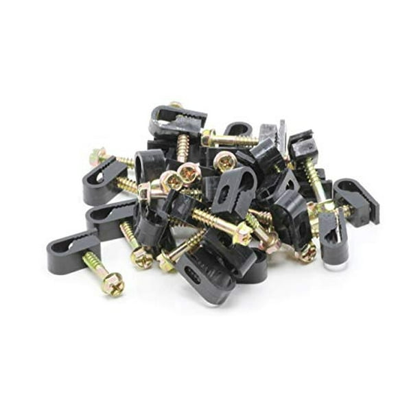 Clips para Cables Coaxiales Individuales The Cimple Co Cat6 Negro 100 ...
