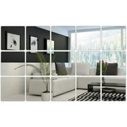 16 Sheets Flexible Mirror Sheets Mirror Wall Stickers Self Adhesive ...