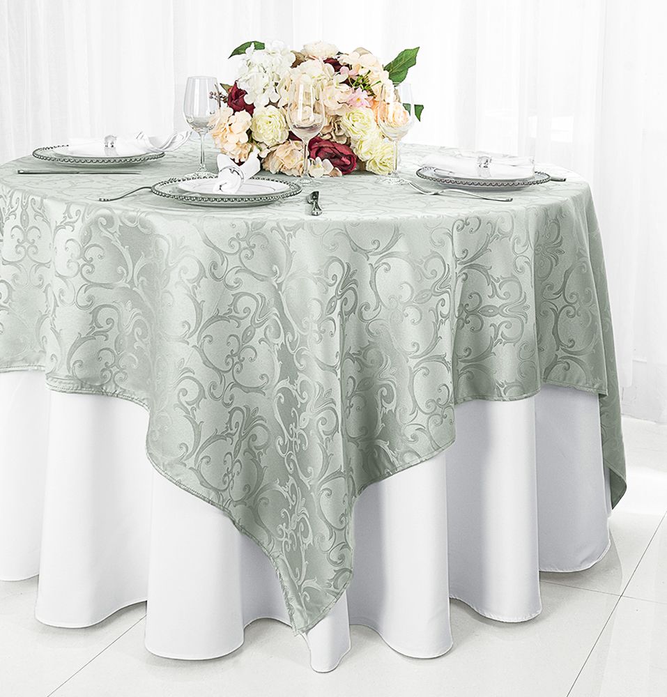 Wedding Linens Inc. 72"x72" Square Versailles Damask Jacquard Polyester ...