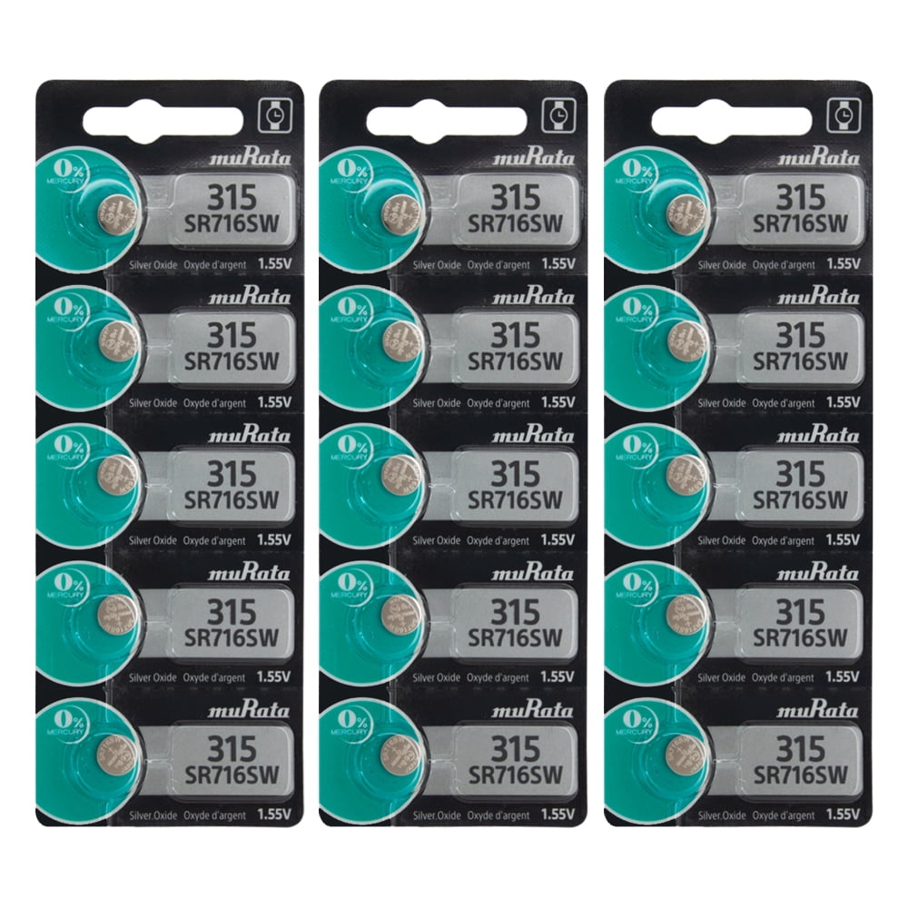 15 NEW MURATA 315 SR716SW SR716 silver oxide watch battery - USA Seller ...