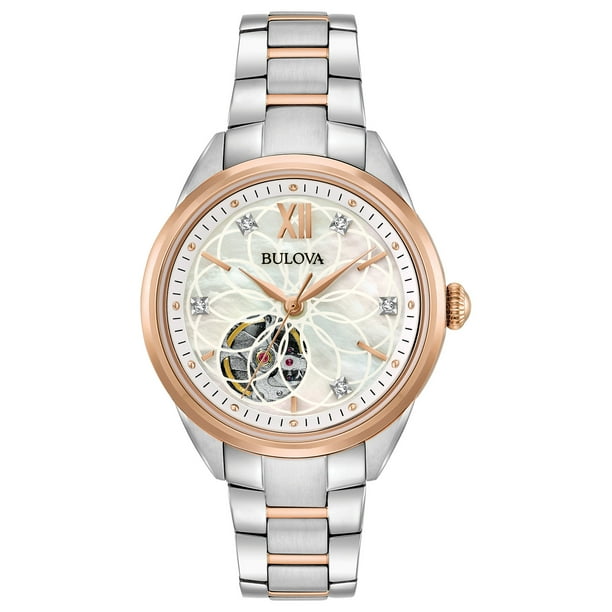 Bulova Women's Diamonds White Mother of Pearl Stainless Steel Analog ...