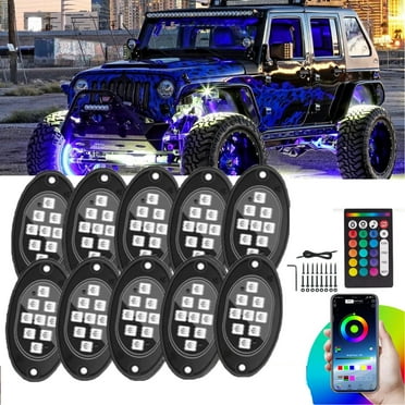Sunpie 12 Pod RGB-W LED Rock Lights Kits for Cars, Off Road, UTV ...