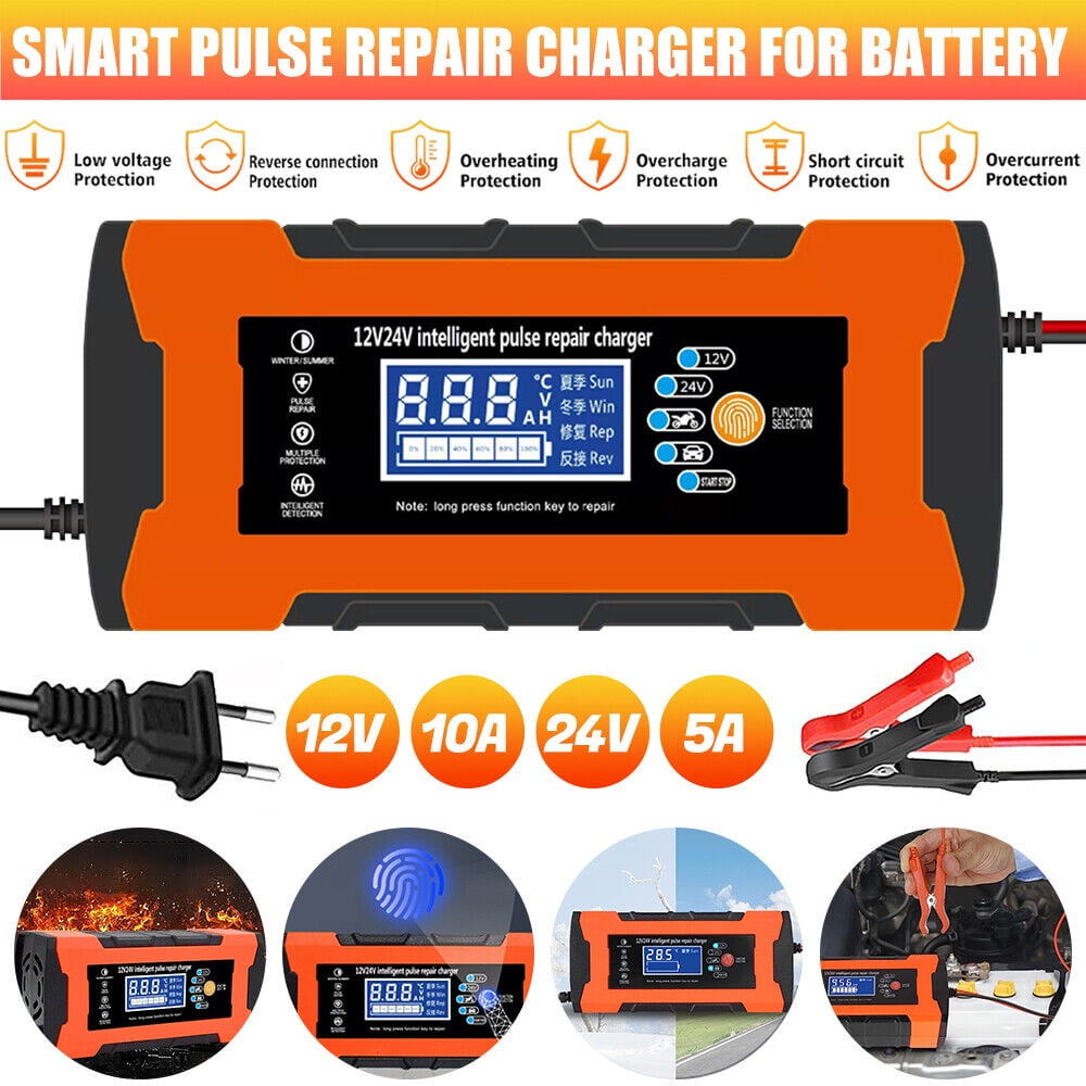 Automatic Smart Car Battery Charger 12V/5A and 24V/10A Charger with ...