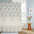 Bathroom Shower Curtain Vintage Farm Grey Blue Fallen Flower Vine ...
