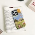 Cute Cottagecore Cat & Sheep Glossy Tough Phone Case, Whimsical Meadow ...