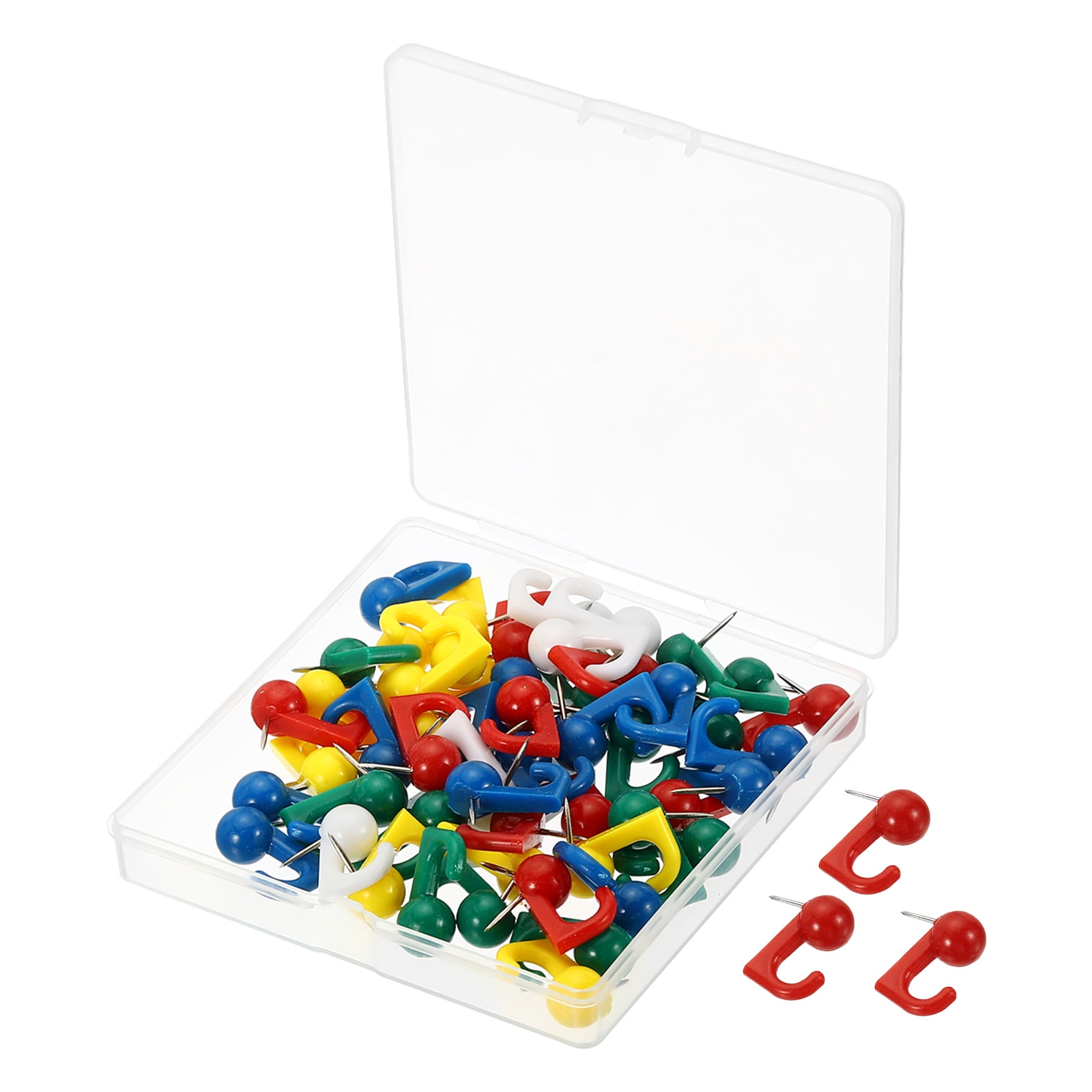 Uxcell Push Pin Hooks Plastic Head Wall Thumb Tack Hanging Nails ...