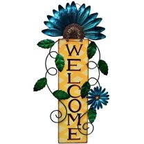 Metal Sunflower Welcome Sign, 16x12.5 inches, Front Door Decor ...