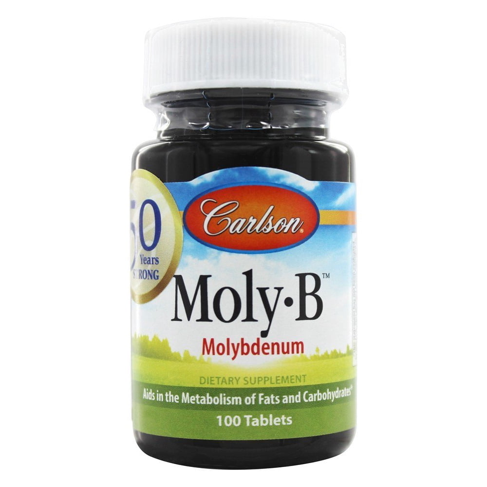 Carlson Labs - Moly-B Molybdenum 500 mcg. - 100 Tablets - Walmart.com ...