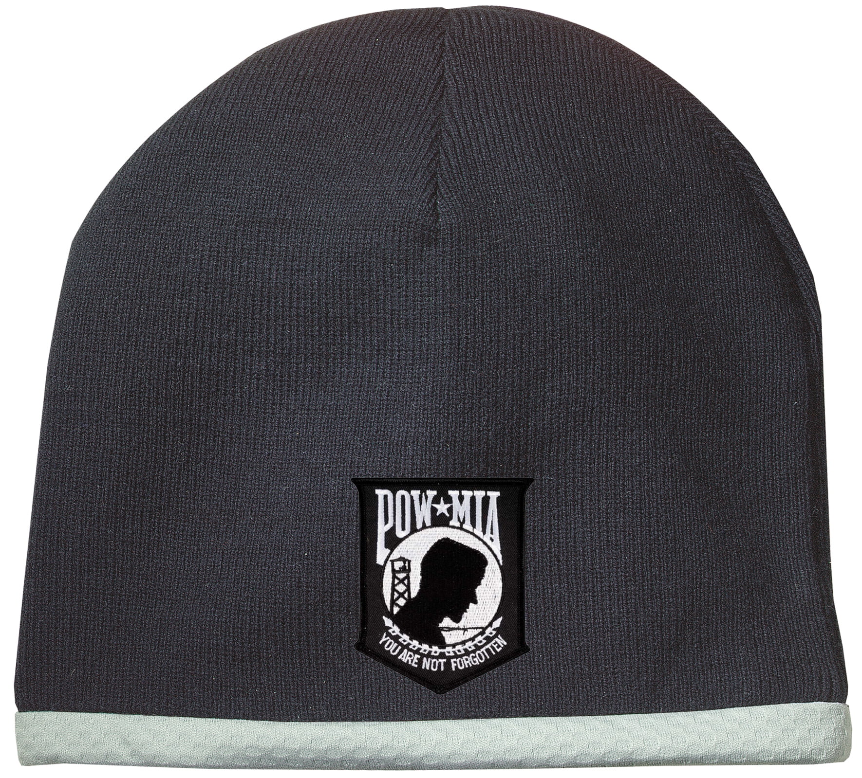 POW MIA Patch Performance Beanie Hat - Black - Walmart.com