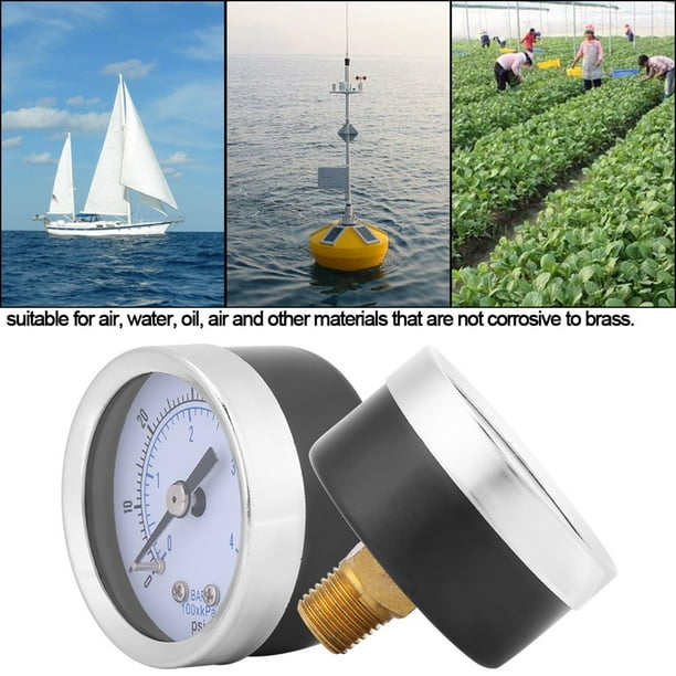 40mm Dia 0-60psi / 0-4bar Dual Scale Pneumatic & Hydraulic All Purpose ...