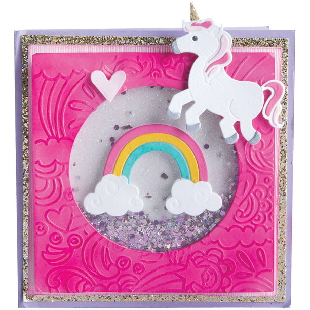Sizzix Thinlits Die Set 11PK w/Textured Impressions Unicorn & Rainbows by Lindsey Serata & Jen ...