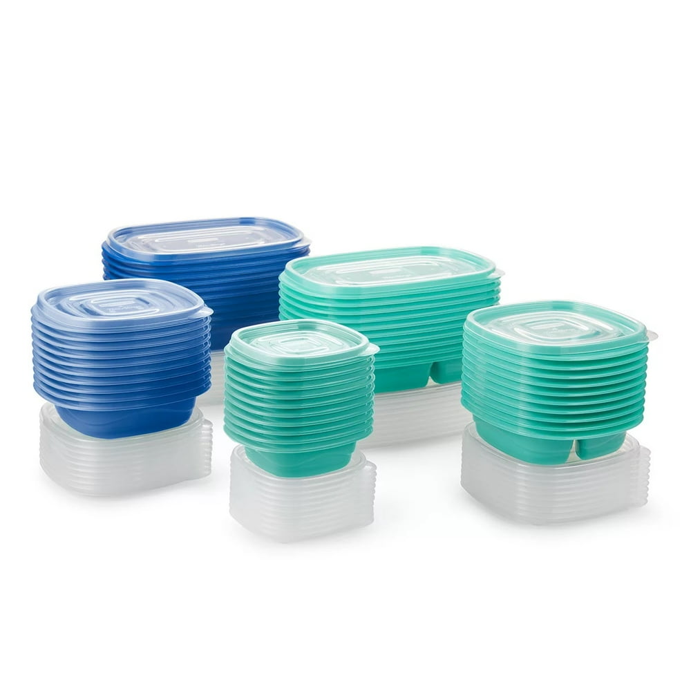 Rubbermaid 100-Piece Meal Prep Food Storage Containers Set (Teal ...