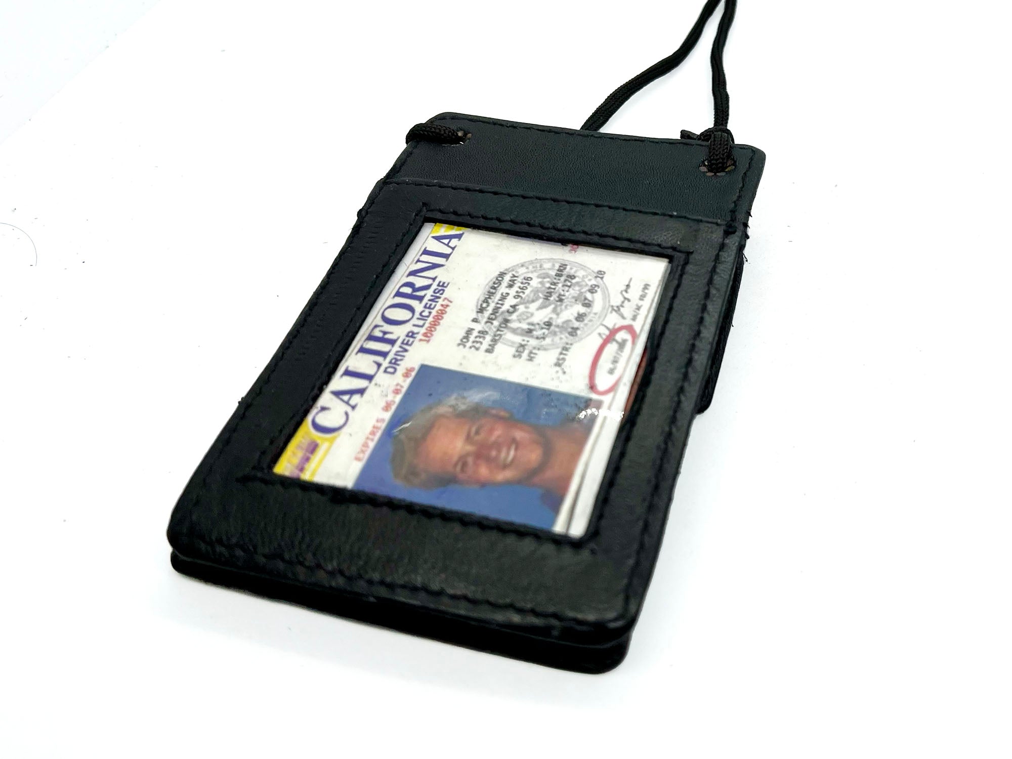 RFID Blocking Genuine Leather ID Badge Holder Credit Card Wallet with ...