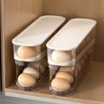 Auto Rolling Fridge Egg Organizer, Space Saving Eggs Dispenser, 2-Tier ...