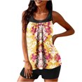 Nishuihan 2 Piece High Cut Bathing Suit Bikinis Sets Women Conservative Print Strappy Back Set