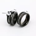 Black Matching Rings His Her Rings Couple Rings 1CT CZ Women Wedding ...