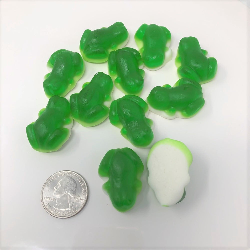 Gummi Frogs Green white bottom bulk 2 pounds green gummy frog candy ...