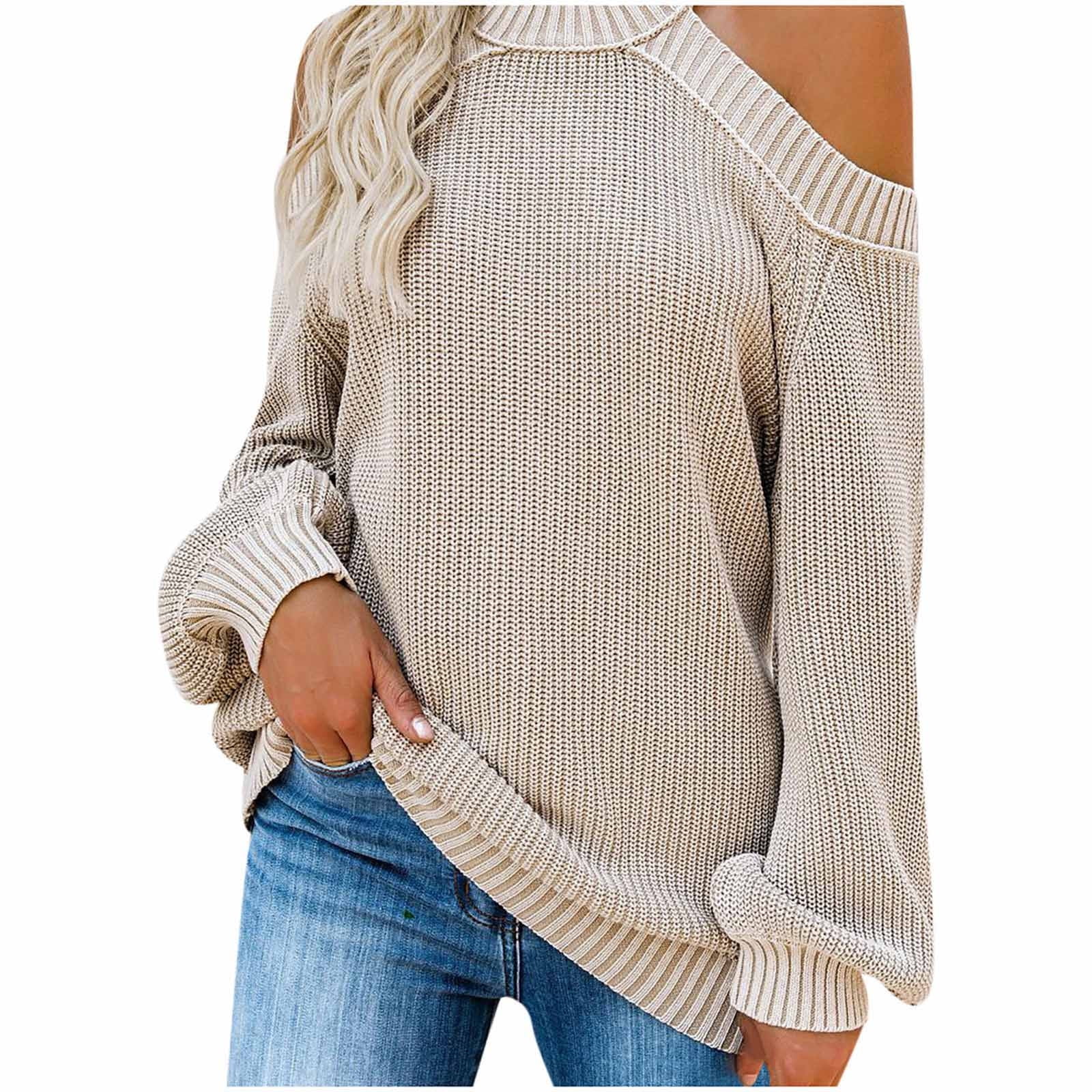 Click here for Iroinid Womens Knit Cold Shoulder Pullover Sweater... prices