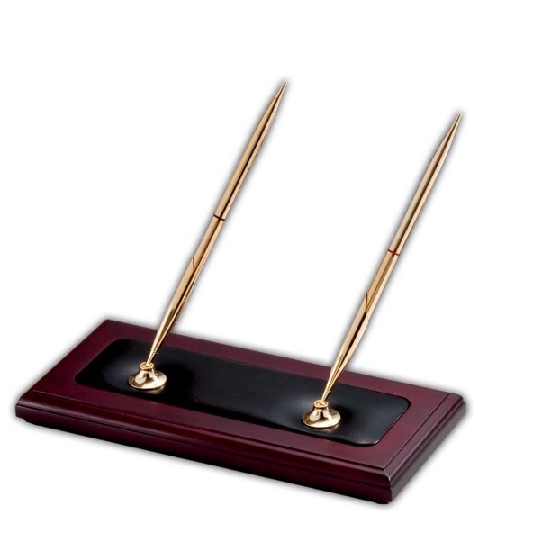 Rosewood & Leather Pen Stand - Walmart.com
