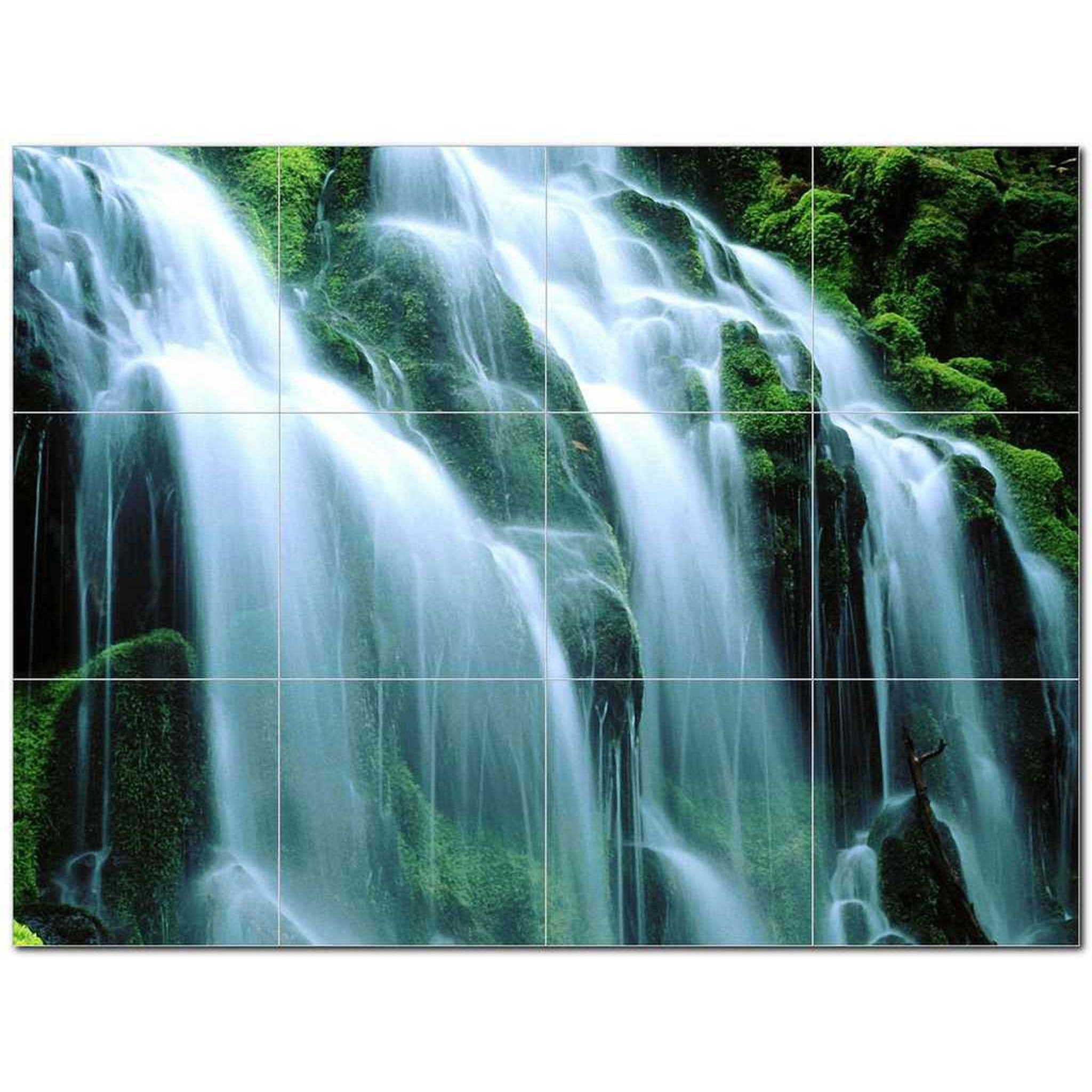 Waterfall Picture Ceramic Tile Mural Kitchen Backsplash Bathroom Shower ...