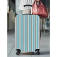 Travel Luggage Cover Turquoise Parallel Stripeds Suitcase Cover Elastic ...