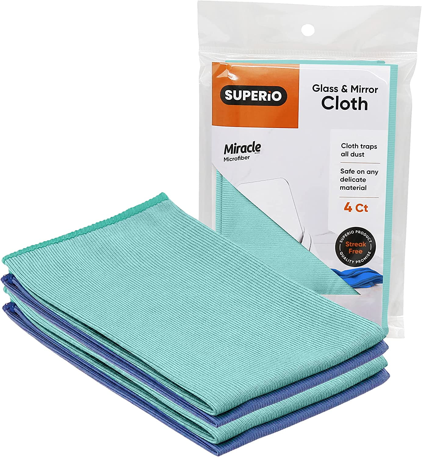 Superio Glass Window Cleaning Cloth, Microfiber Cleaning Cloths for ...