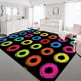 Abstract Circle Area Rug, Colorful Handpainted Ring Pattern Carpet ...