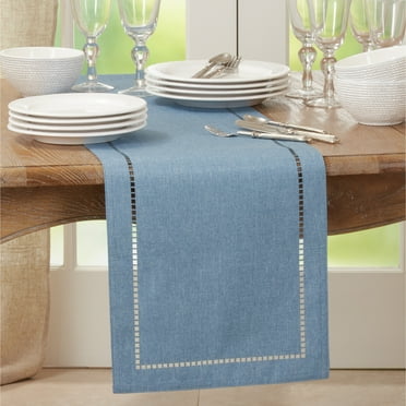 Saro Lifestyle Laser-Cut Hemstitch Table Runner - Walmart.com