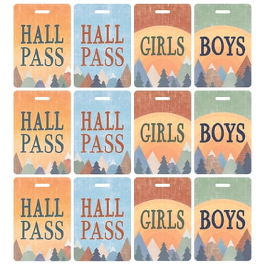 6 Pack - Student Hall Pass Breakaway Lanyards with Location Card Passes ...