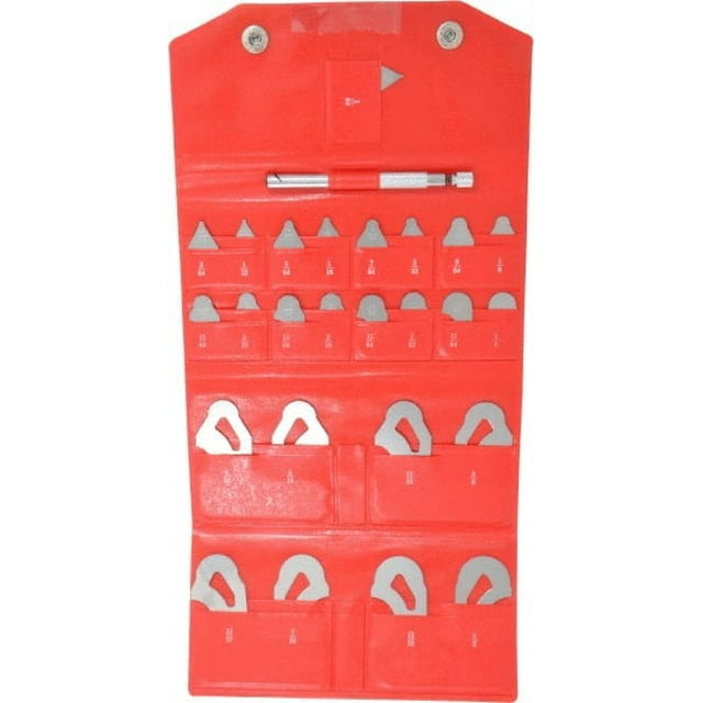 Mitutoyo 25 Pc, 1/64 to 1/2" Radius, Stainless Steel Radius Gage Set ...