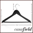 Casafield - 20 Black Wooden Suit Hangers - Premium Lotus Wood with ...