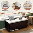 Aukfa Upholstered Storage Bench with 3 Drawers, Flip-Open Storage Box ...