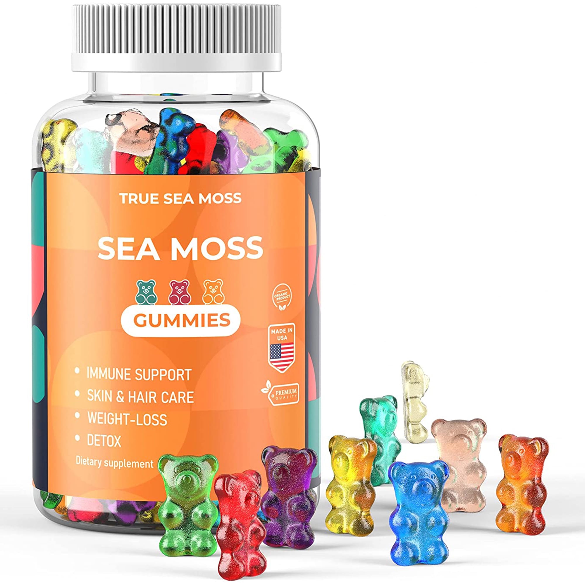 TrueSeaMoss Organic Irish Sea Moss Gummies with Burdock Root ...