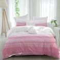 4 Piece Duvet Cover Set Queen, Farm Watercolor Pink White Color Ombre ...